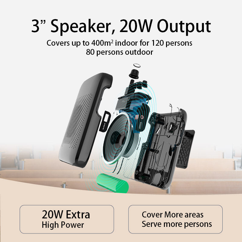 T30 Bluetooth Portable Microphone Speaker, 20W Voice Amplifier with Wi ...